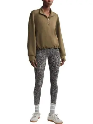 Varley Varley Sian Cropped Half Zip Sweatshirt Dark Olive