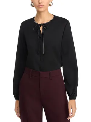 Kobi Halperin Eliza Stretch Silk Blouse Black