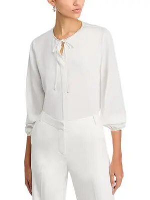 Kobi Halperin Eliza Stretch Silk Blouse - Ivory