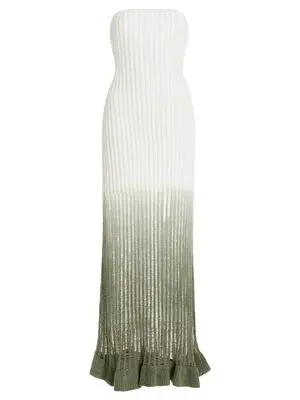 Significant Other Exclusive Amaya Ribbed-knit Cotton-blend Maxi Dress - Ivory