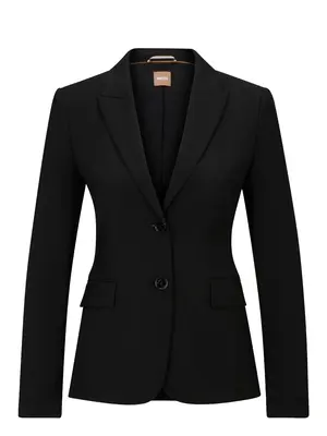 BOSS Notched-lapel Wool Blazer - Black