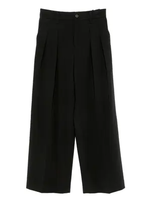 Issey Miyake Wool Gabardine Trousers - Black