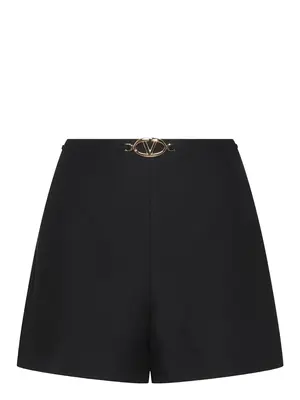 VALENTINO Logo-Plaque High-Waisted Shorts