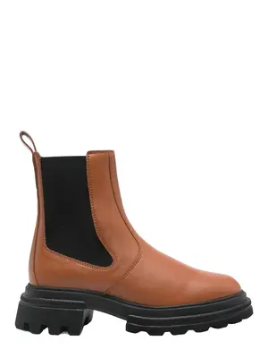 Hogan Leather Chelsea Boots - Brown