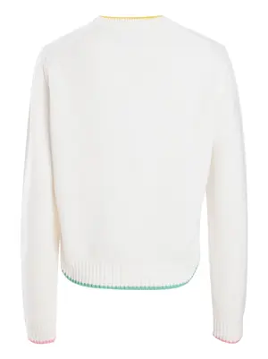 Casablanca Pastel Court Sweater - White
