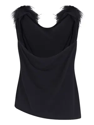 Coperni Feather-detailing Top - Black