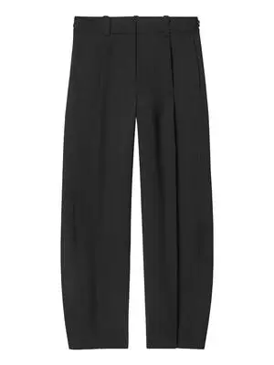 Cos Wool-Blend Barrel-Leg Trousers Black