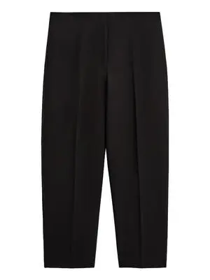 Cos Wool-Blend Barrel-Leg Trousers Brown