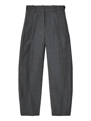 Cos Wool-Blend Barrel-Leg Trousers Grey
