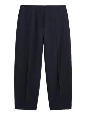 Cos Wool-blend Barrel-leg Trousers - Navy
