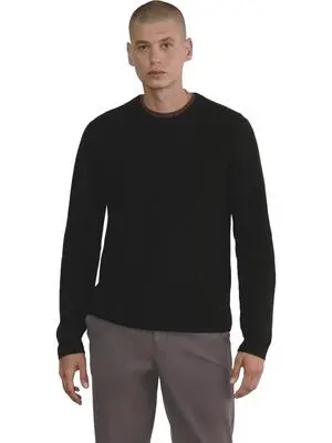 Everlane Fisherman Crew Neck Wool Cashmere Sweater - Black