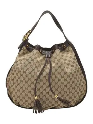 GUCCI Original GG Canvas Drawstring Hobo Large