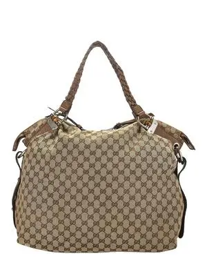 Gucci Original Gg Canvas Bamboo Braided Tote Bag - Brown