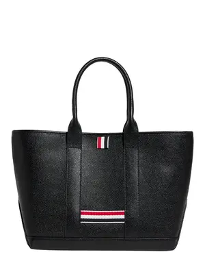 Thom Browne Small Leather Tool Tote Bag - Black