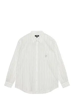 StÜssy Classic Striped Cotton Linen Shirt - White