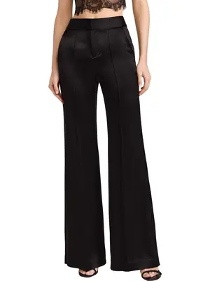 Alice + Olivia Dylan Satin Trousers - Black