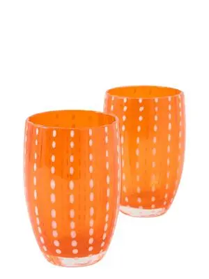 ZAFFERANO Perle Tumbler Set Of 2 - Orange