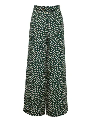 Cara Cara Cara Cara New York Mayflower Wide Leg Pants Abstract Dot Green Turtledove