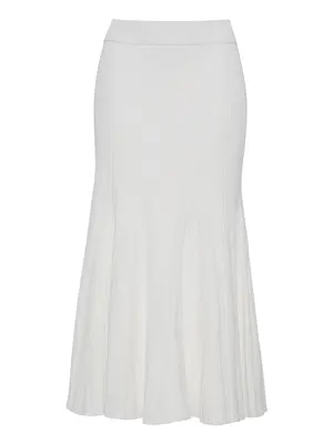Cara Cara Dara Ribbed Trumpet Skirt - Ivory