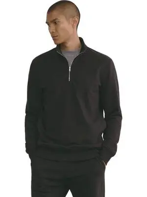 Everlane Everlane Off-Duty Terry Quarter-Zip Black