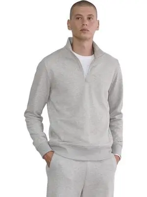 Everlane Everlane Off-Duty Terry Quarter-Zip Heathered Grey