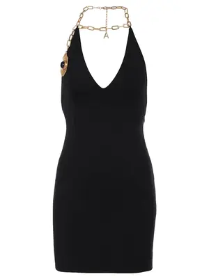 AREA Chain-detail Mini Dress - Black