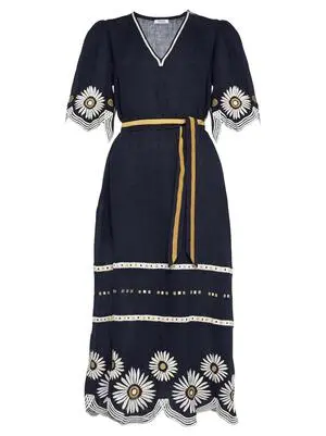 ERES Hortense Embroidered Midi Dress - Black