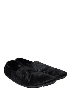 THE ROW Vincit Pony Hair Slip-on Shoes - Black