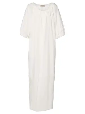 ADRIANA DEGREAS Solid Cotton Maxi Dress - White