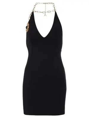 AREA Chain-detail Mini Dress - Black