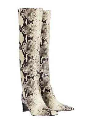 Khaite Ona 55 Snake-effect Leather Knee-high Boots - Multicoloured