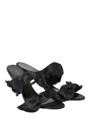 THE ROW Vika Satin Sandals - Black
