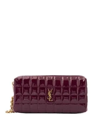 Saint Laurent Cassandre Matelassé Pouch - Burgundy