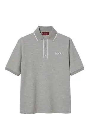 Gucci Cotton Piquet Polo Shirt - Grey
