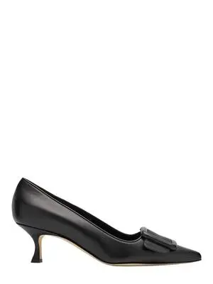 Manolo Blahnik Maysale Leather Pumps - Black