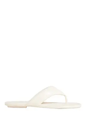 STUART WEITZMAN Maui Padded Leather Flip Flops - Ivory