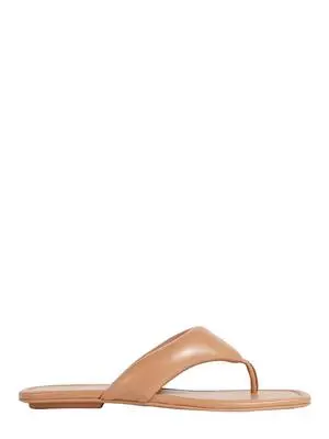 STUART WEITZMAN Maui Padded Leather Flip Flops - Tan