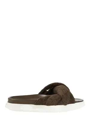 Zimmermann Twisted Terry Slides - Chocolate