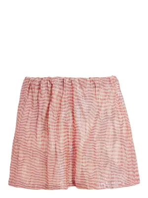 Missoni Striped Metallic Crochet-knit Mini Skirt - Antique Rose