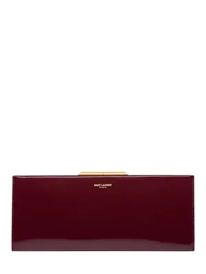 Saint Laurent Saint Laurent Calfskin Midnight Clutch Red