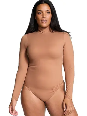 Victoria's Secret Bodywear Feathersoft™ Turtleneck Bodysuit - Beige