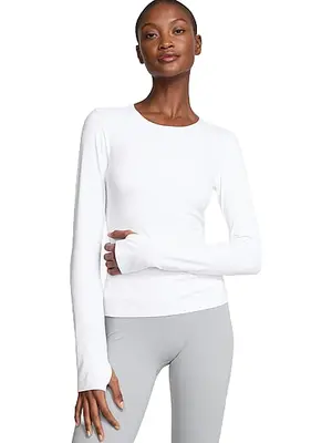 Victoria's Secret Vsx Elevate™ Long-sleeve Tee - White,ivory