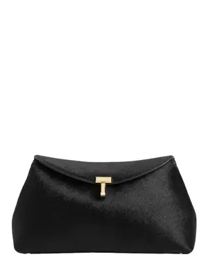 TOTEME T-lock Pony Hair Clutch - Black