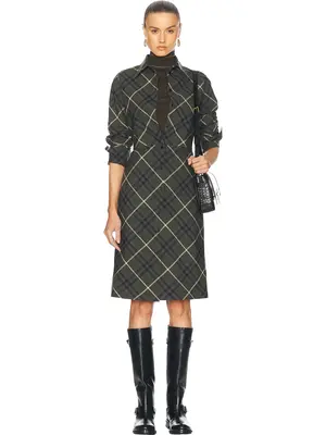 Burberry Long Sleeve Midi Shirt Dress - Marsh Ip Check