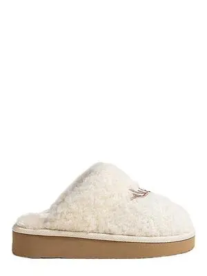 Minnetonka Reindeer Scuff Slippers - Cream