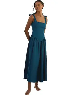 Peixoto Harlow Drop-Waist Midi Dress Turquoise