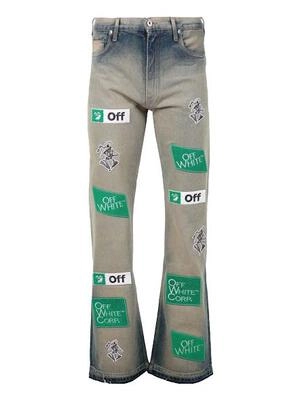 Off-White Diag Logo Relaxed Slim Jeans - Grey