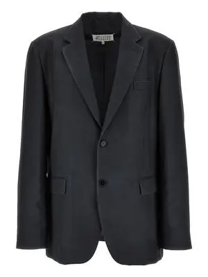 MAISON MARGIELA Single Breasted Mohair Blazer - Gray
