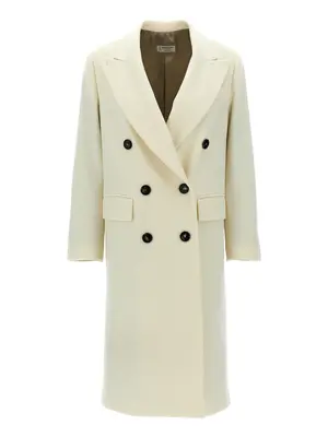 Alberto Biani Double-breasted Wool Coat - White