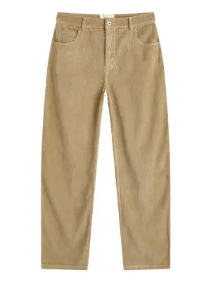 Folk Barrel Leg Pants - Stone Heavy Cord